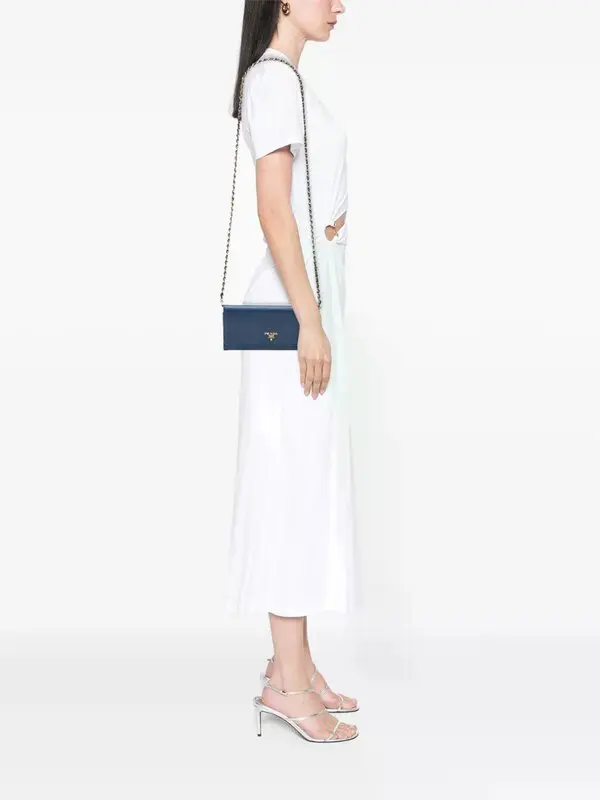 Prada Saffiano Leather Wallet On Chain Crossbody Bag