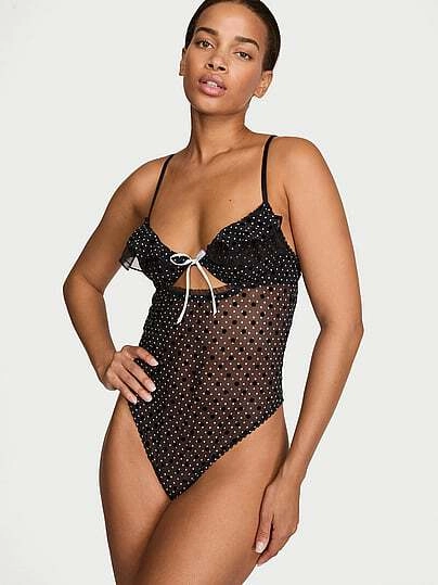 Victoria's Secret Tease Lace Cupped Bodysuit - Print