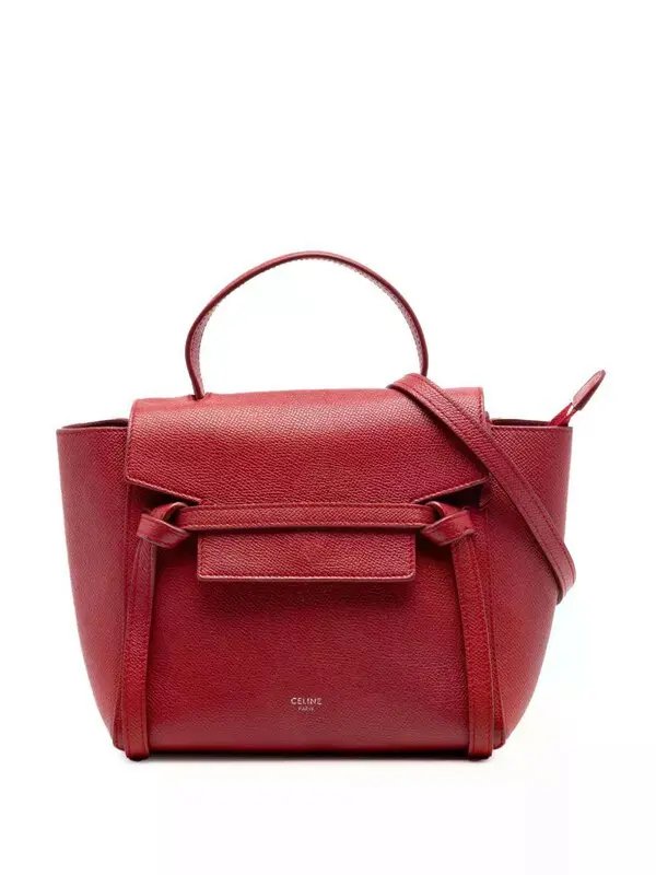 Celine Nano Grained Calfskin Belt Bag Satchel - Red