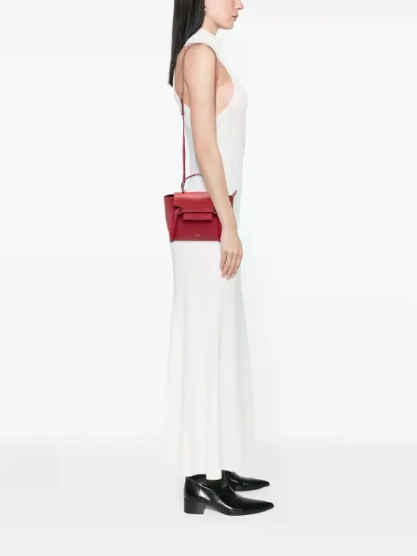 Celine Nano Grained Calfskin Belt Bag Satchel - Red