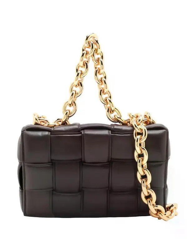 Bottega Veneta Nappa Intrecciato Padded Chain Cassette Satchel - Brown