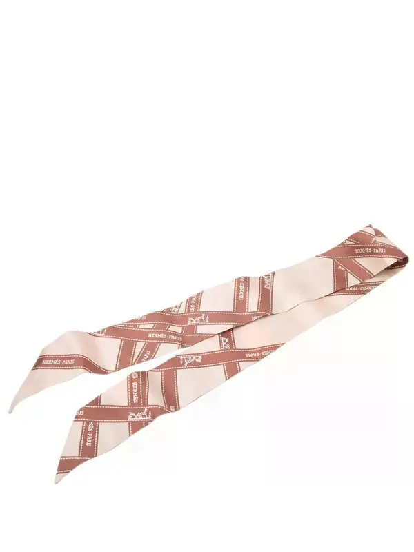 Hermès 2015-2026 Bolduc Silk Twilly Scarf Scarves - Pink