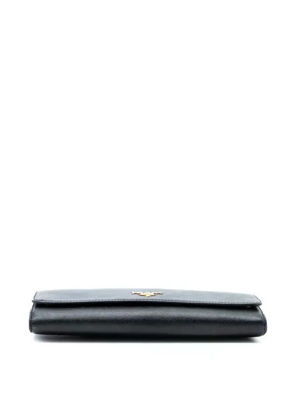 Prada 2010-2025 Saffiano Wallet On Chain Crossbody Bag - Black
