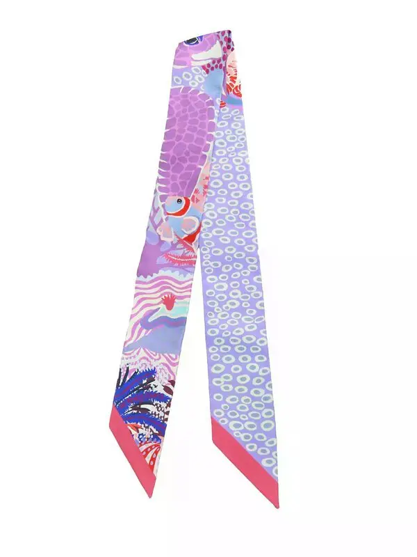 Hermès 2020-2026 Under The Waves Twilly Silk Scarf Scarves - Purple