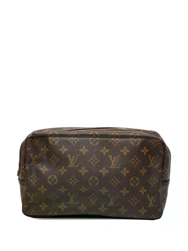 LOUIS VUITTON Monogram Trousse Toilette 28 Clutch Bag - Brown