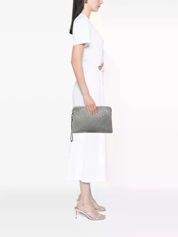 Dior Oblique Canvas Zipped Pouch - Grey