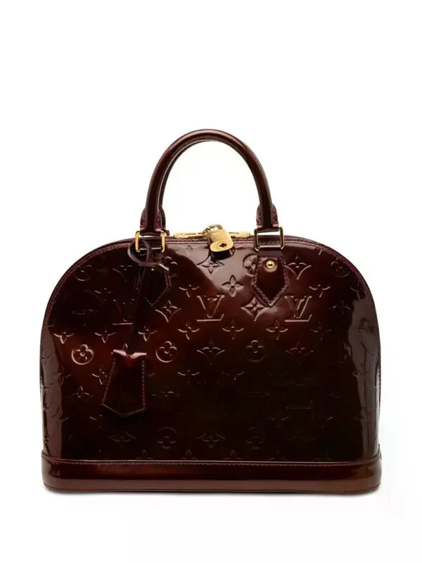 LOUIS VUITTON Monogram Vernis Alma Pm Handbag - Red