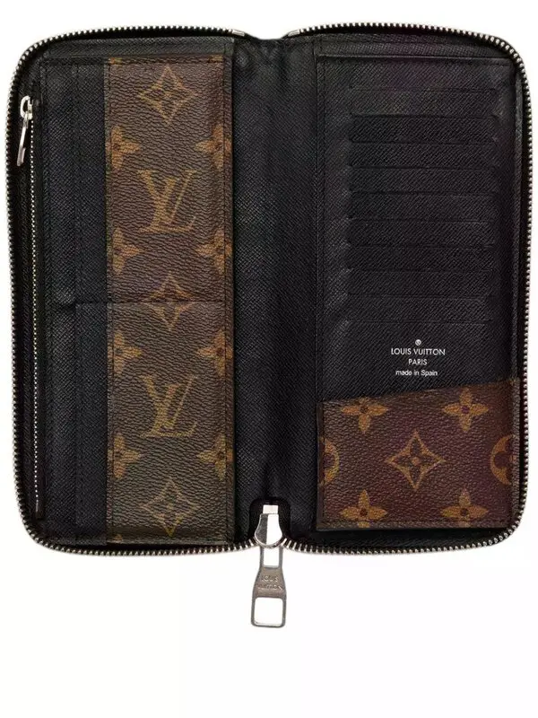 LOUIS VUITTON 2017 Monogram Macassar Vertical Zippy Wallet Long Wallets