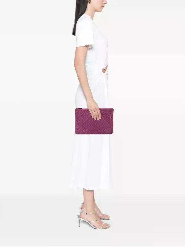 Bottega Veneta Nappa Intrecciato Clutch Bag - Purple