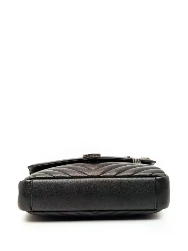 Saint Laurent Medium Metallic Chevron Sheepskin Monogram College Satchel