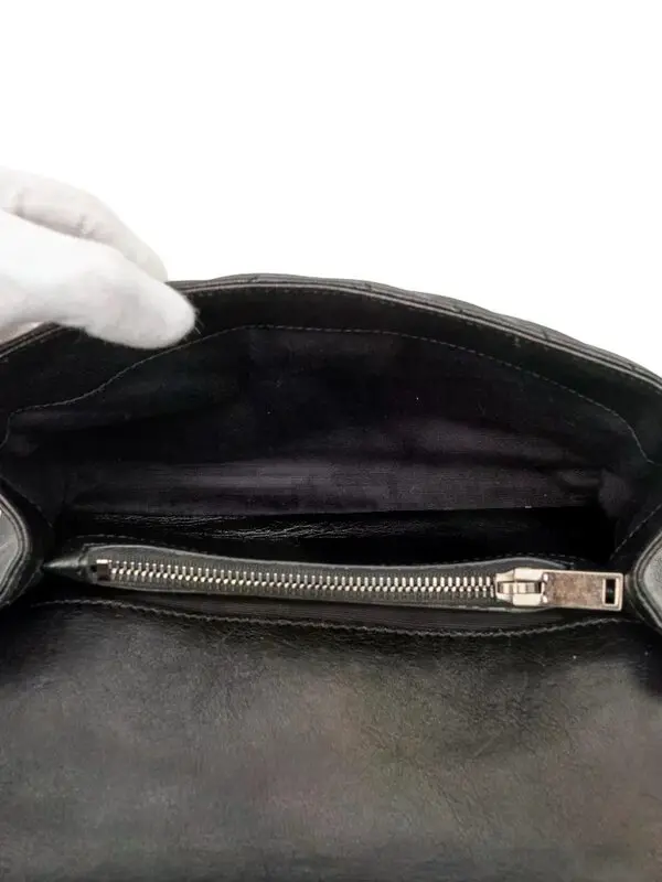 Saint Laurent Medium Metallic Chevron Sheepskin Monogram College Satchel