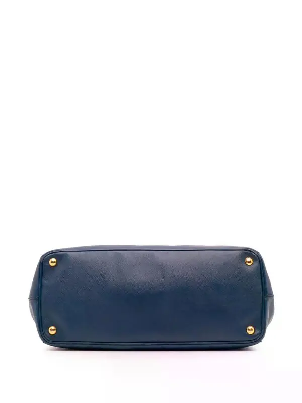 Prada Saffiano Lux Galleria Double Zip Tote Bag - Blue