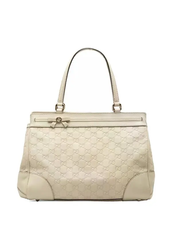 Gucci Embossed Leather Mayfair Tote Bag - Brown