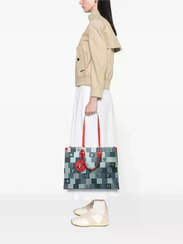 LOUIS VUITTON Monogram Denim Onthego Gm Satchel
