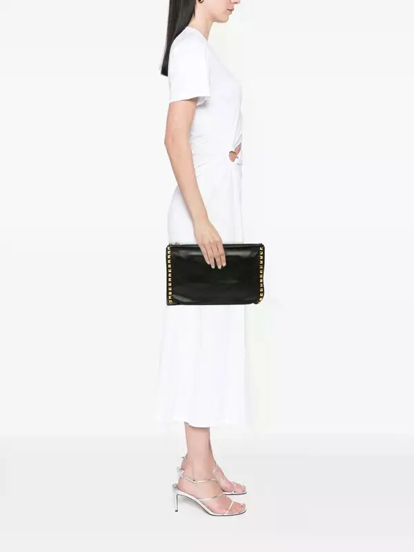 Miu Miu Studded Leather Zip Clutch Bag