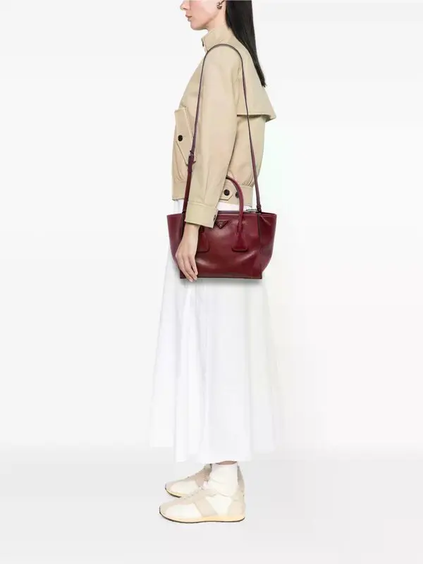 Prada Glace Calf Twin Pocket Satchel - Red