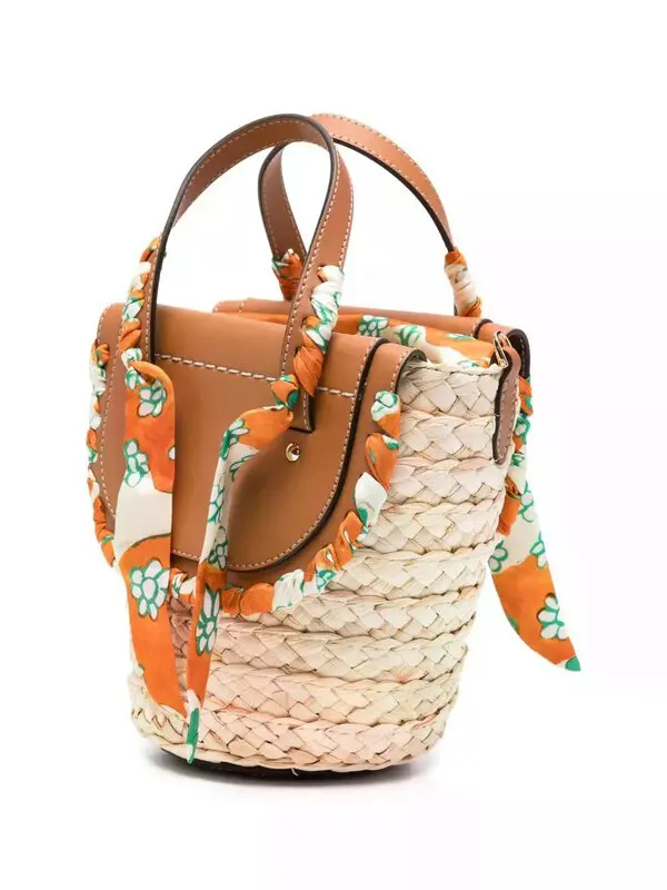 CUBA LAB Habanera Floral-print Silk-trim Tote Bag