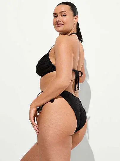 Victoria's Secret Eyelet Side-tie Brazilian Bikini Bottom - Black