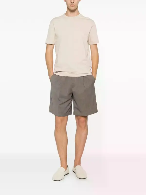 Emporio Armani Logo-embroidered T-shirt - Neutrals