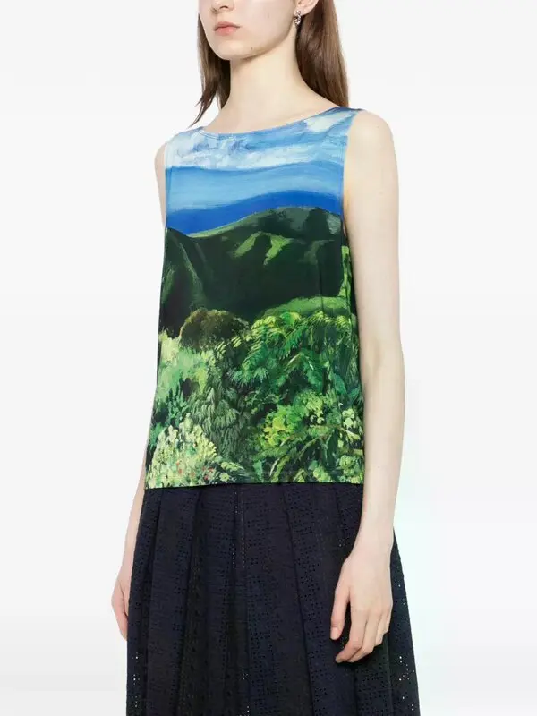 AGNES B. Sleeveless Boat Neck Top