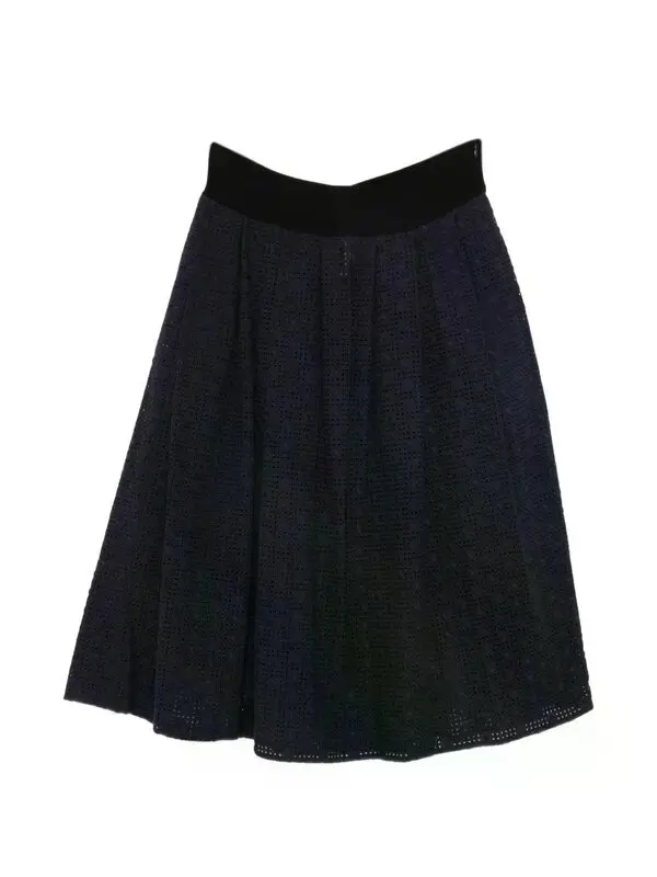 AGNES B. Broderie Anglaise Flared Skirt - Blue