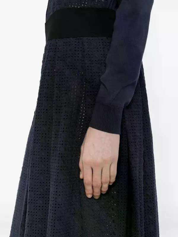 AGNES B. Broderie Anglaise Flared Skirt