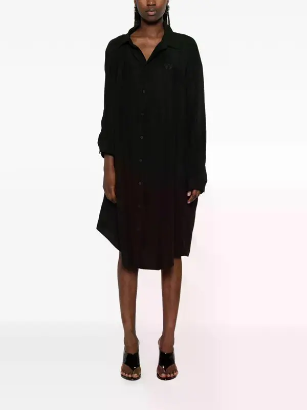 Balenciaga Logo Embroidered Shirt Dress