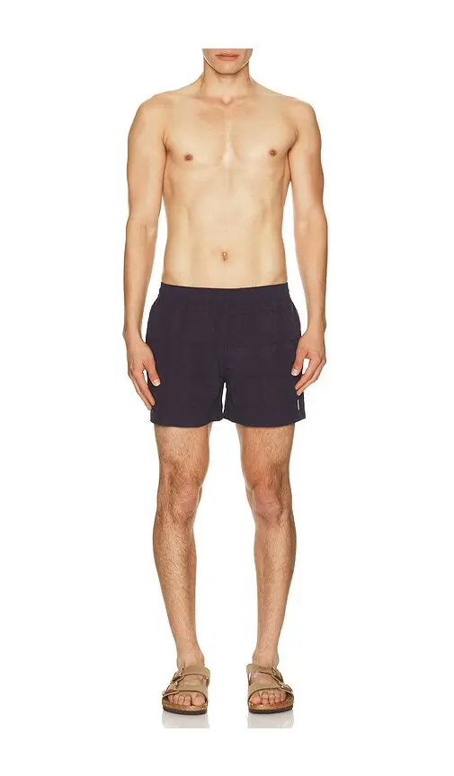 AUTO-REPLY 4 Grid Pintuck Sebastian Swim Trunk - Navy