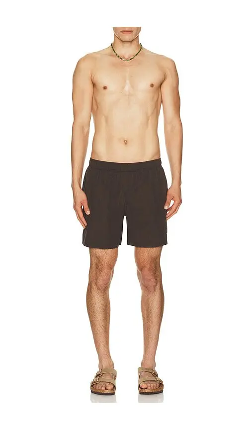 AUTO-REPLY Solid Swim Trunk - Brown