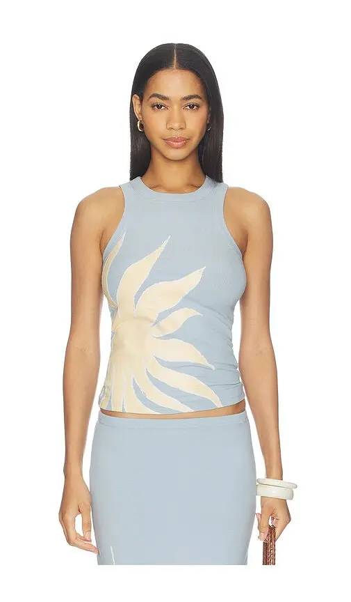 NEVER FULLY DRESSED Rib Tank With Sun Graphic