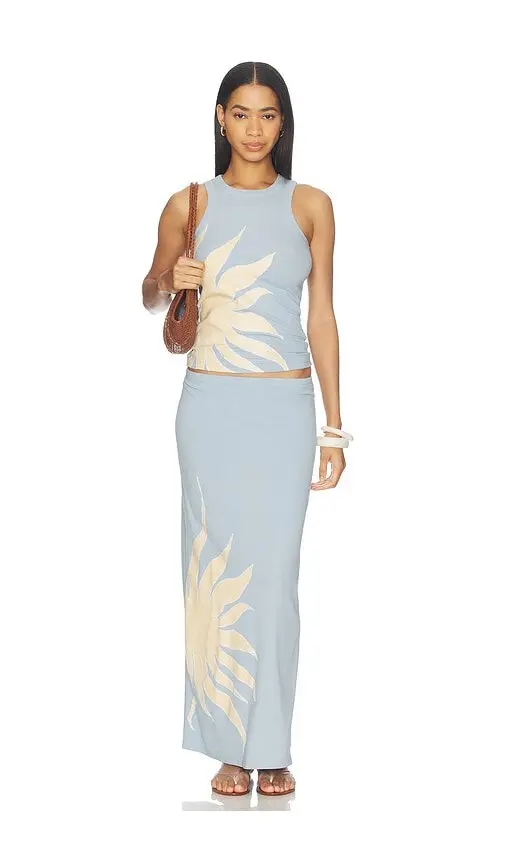 NEVER FULLY DRESSED Rib Tank With Sun Graphic