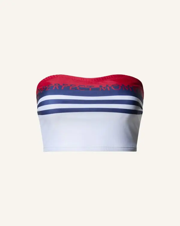 Perfect Moment Stripe Bandeau Bikini Top - Red-white-stripe