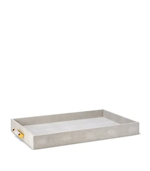 Aerin Shagreen Classic Butler's Tray With Brass Handles