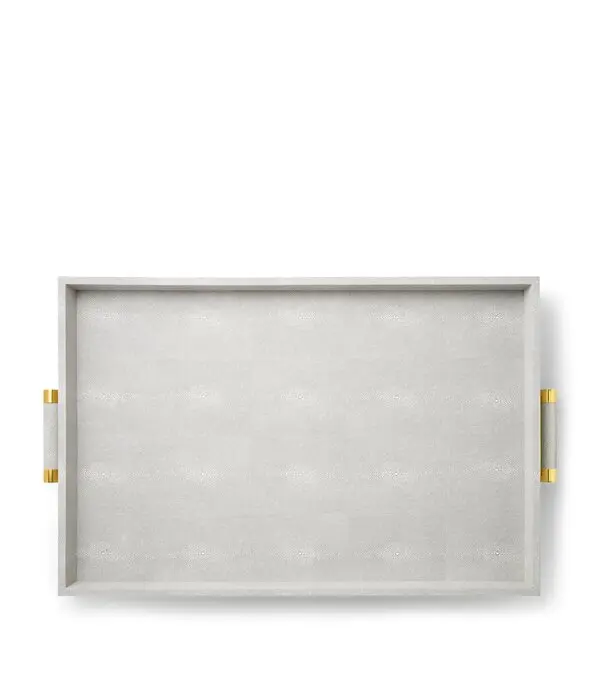 Aerin Shagreen Classic Butler's Tray With Brass Handles