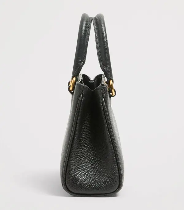 Valentino Garavani Mini Leather Vlogo Signature Top-handle Bag - Black
