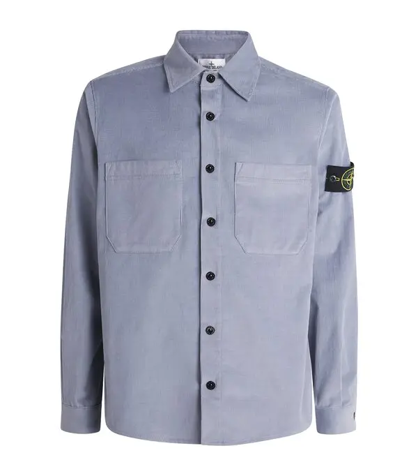 Stone Island Cotton Corduroy Overshirt - Blue