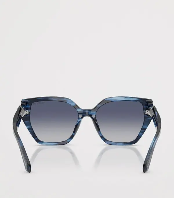 SWAROVSKI Sk6044u Irregular Sunglasses With Crystal Embellishments - Blue