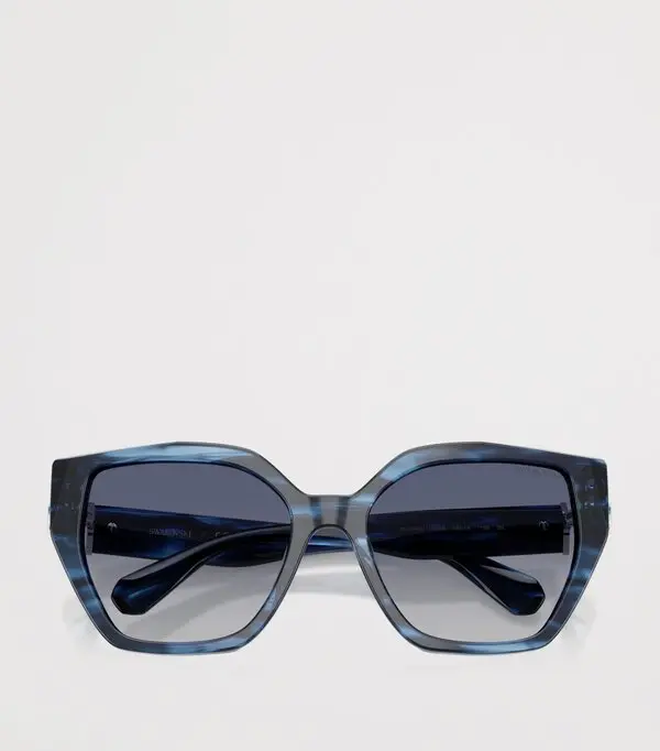 SWAROVSKI Sk6044u Irregular Sunglasses With Crystal Embellishments - Blue