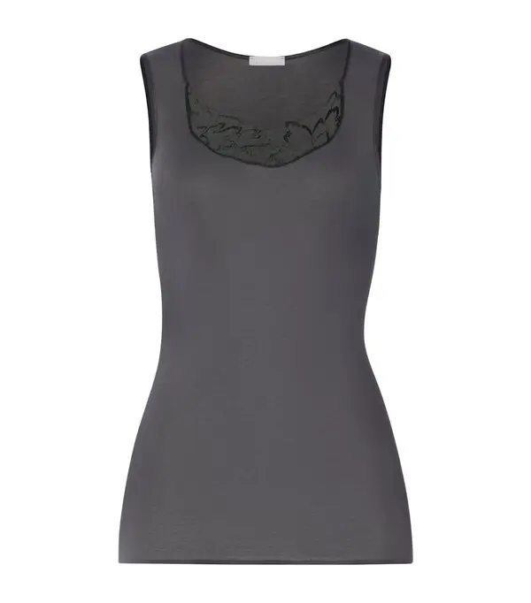 Hanro Cotton Belen Lace Trim Tank Top