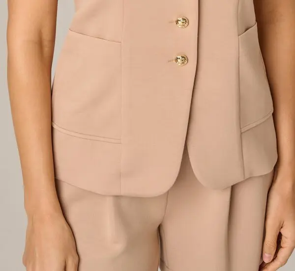 Adrianna Papell Ponte Knit Vest Top - Desert Dust