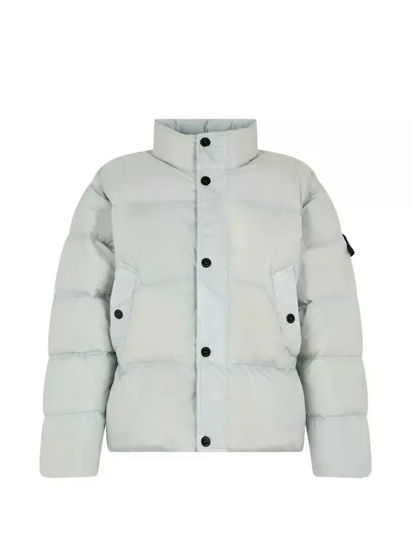 Stone Island Compass Badge Quilted Down Jacket - Blue