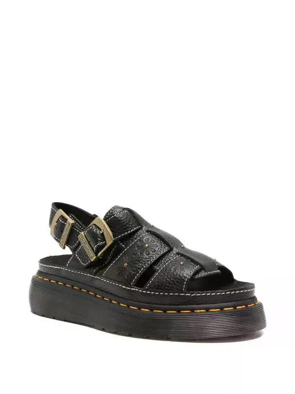 Dr. Martens Wrenlie Flower-embossed Buckled Sandals