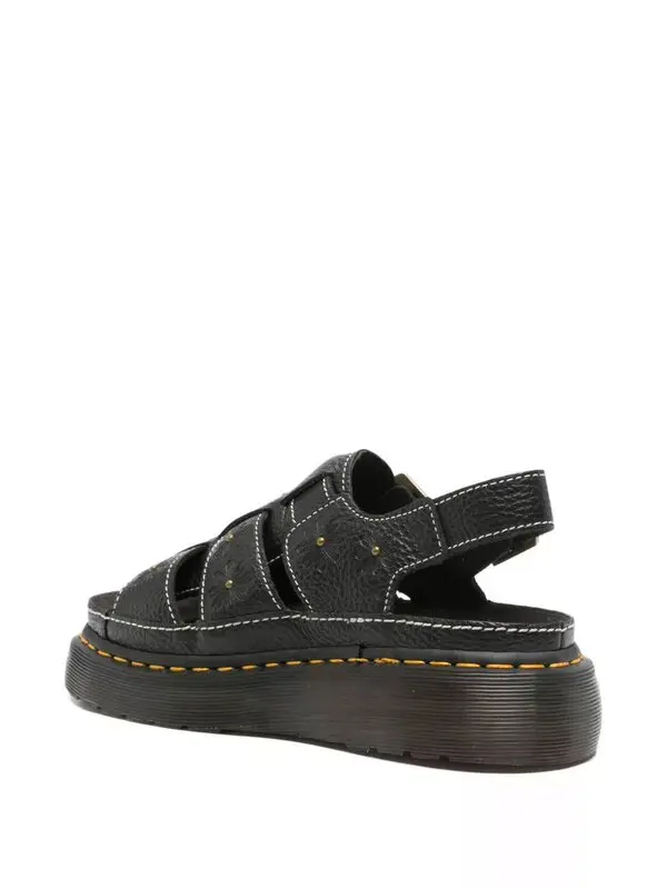 Dr. Martens Wrenlie Flower-embossed Buckled Sandals