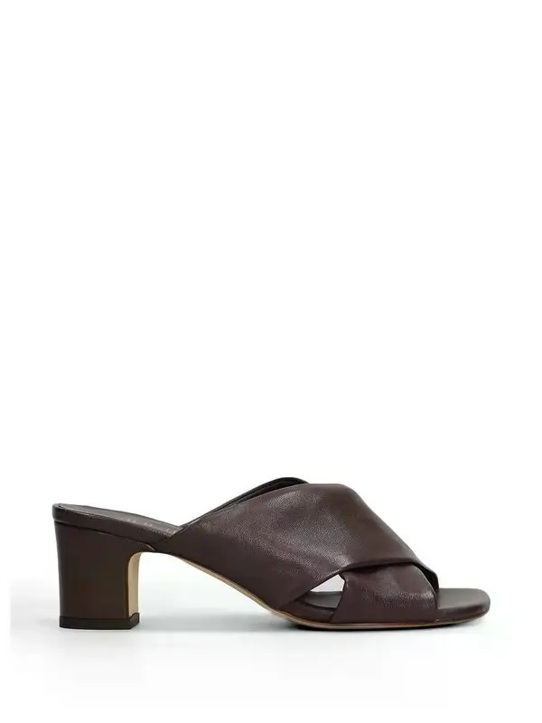 JULIE DEE Crossover Strap Mules - Brown