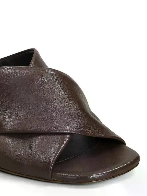 JULIE DEE Crossover Strap Mules - Brown