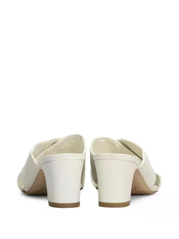 JULIE DEE Criss-cross Leather Mules - Neutrals