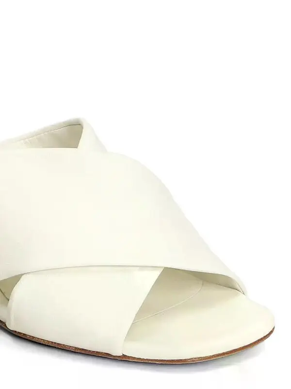 JULIE DEE Criss-cross Leather Mules - Neutrals