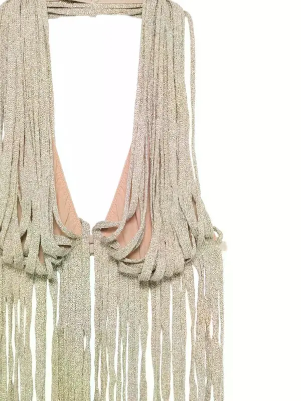 RAME Fringe-trimmed Halter-neck Top