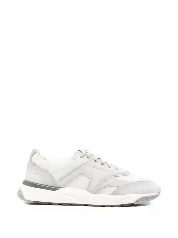 Santoni Panelled Leather Sneakers