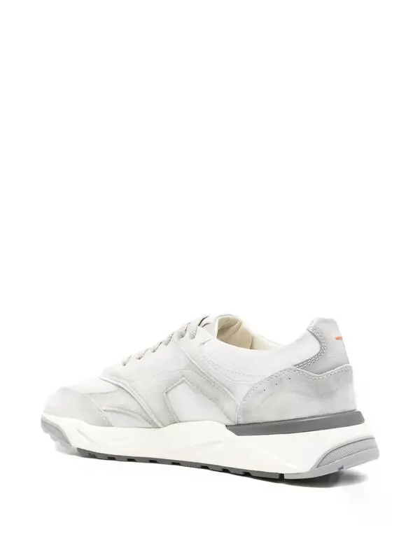 Santoni Panelled Leather Sneakers